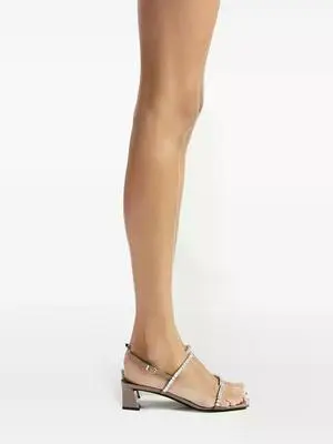 GIUSEPPE ZANOTTI Valentiine Crystal Slingback Sandals - Grey