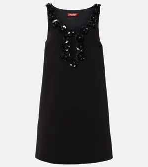 Max Mara Delis Sequined Cutout Crêpe Minidress - Black