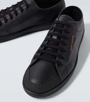 Saint Laurent Gym" Leather Sneakers - Black
