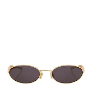 Bottega Veneta Sardine Oval Sunglasses - Gold