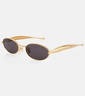 Bottega Veneta Sardine Oval Sunglasses - Gold