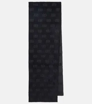 Balenciaga Bb Wool-blend Scarf - Black
