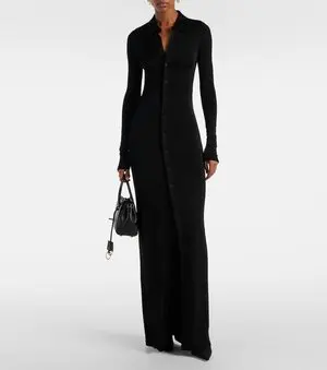 Balenciaga Jersey Maxi Dress - Black