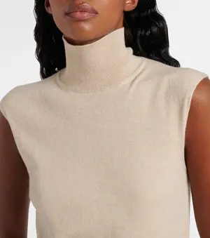 Loro Piana Cashmere Turtleneck Top - Beige