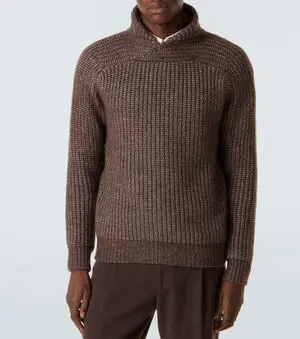 Zegna Cashmere And Silk Crewneck Sweater - Brown