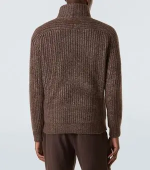 Zegna Cashmere And Silk Crewneck Sweater - Brown