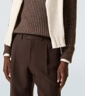 Zegna Cashmere And Silk Crewneck Sweater - Brown