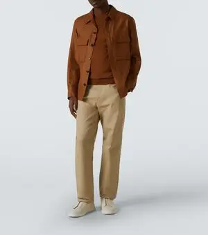 Zegna Cashmere And Silk Crewneck Sweater - Brown