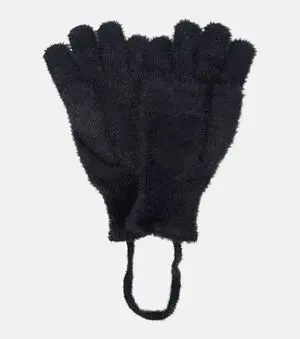 Balenciaga Bb Wool-blend Gloves - Black