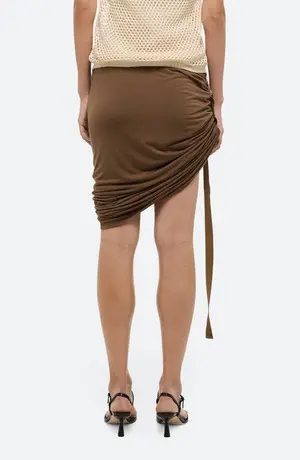 Helmut Lang Wind Ruched Stretch-jersey Skirt - Cocoa