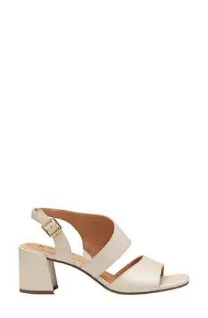 Johnston & Murphy Everly Asymmetric Slingback Sandal - Bone Glove Leather