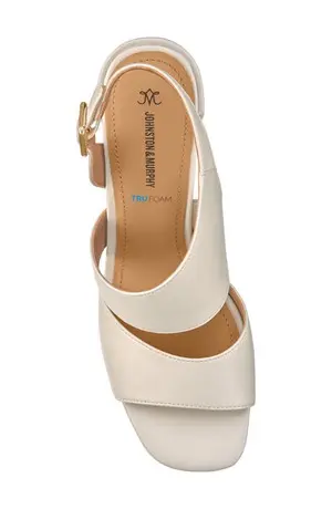 Johnston & Murphy Everly Asymmetric Slingback Sandal - Bone Glove Leather