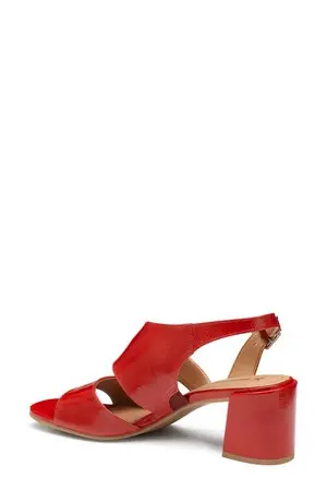 Johnston & Murphy Everly Asymmetric Slingback Sandal - Red Italian Crinkled