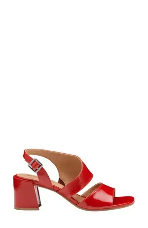 Johnston & Murphy Everly Asymmetric Slingback Sandal - Red Italian Crinkled