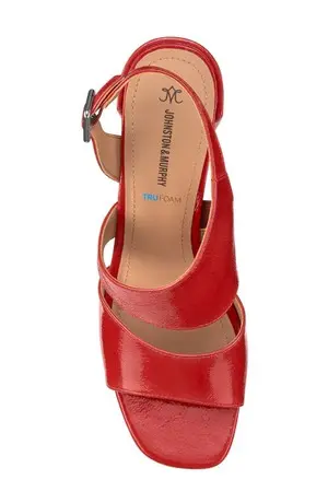 Johnston & Murphy Everly Asymmetric Slingback Sandal - Red Italian Crinkled