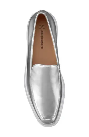 Johnston & Murphy Gracelyn Platform Loafer - Silver Italian Metallic