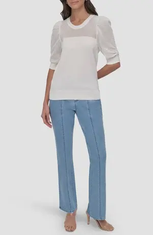 Dkny Puff Sleeve Sweater - Ivory