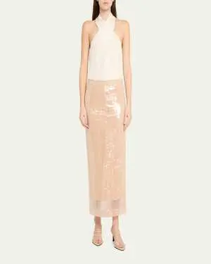 Ramy Brook Annita Sequined Midi Skirt