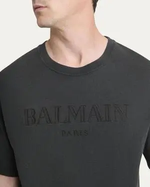Balmain Apos;s Tonal Vintage Logo T-shirt - Grey Multi