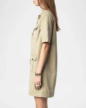 Zadig&Voltaire Zadig & Voltaire Record Lace-Up Mini Dress Latte