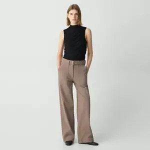 Theory Utility Wide-leg Pant 31 In Neoteric Twill - Walnut