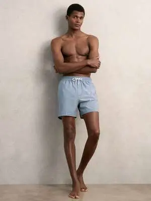 REISS Tito Drawstring Geometric Print Swim Shorts