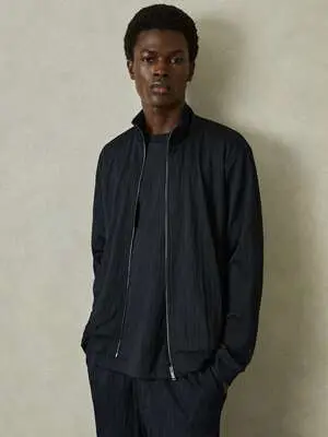 REISS Aksel Wave Jacquard Zip-through Jacket