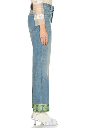 Valentino Garavani Straight Leg Jeans With Embroidered Detail