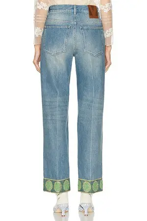 Valentino Garavani Straight Leg Jeans With Embroidered Detail
