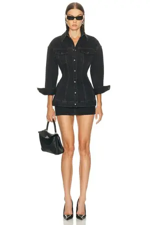 Wardrobe.NYC Denim Contour Jacket - Black