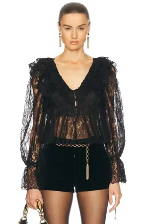 V-neck Lace Blouses