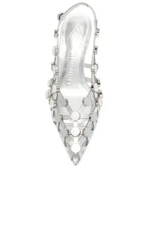 Attico Grid 50mm Slingback - Silver