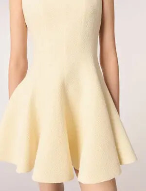 Maje Polyester Tweed Mini Dress - Yellow
