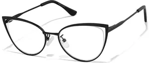 Zenni Retro Cat-Eye Full Rim Frame Black