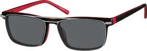 Zenni Rectangle Eyeglasses With Snap-on Sunlens - Black