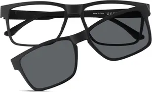 Zenni Rectangle Eyeglasses With Snap-on Sunlens - Black