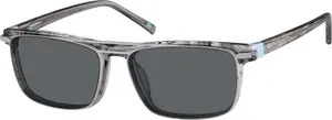 Zenni Rectangle Eyeglasses With Snap-on Sunlens - Gray