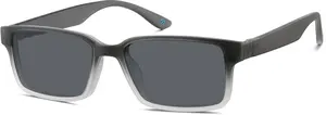 Zenni Rectangle Eyeglasses With Snap-on Sunlens - Gray