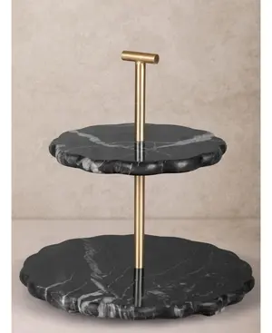 GAURI KOHLI Concorde Marble Two-tier Cake Stand