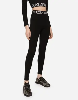Dolce & Gabbana Jersey Leggings With Branded Elastic