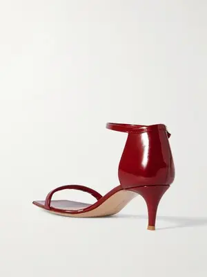 GIANVITO ROSSI Rhys 55 Patent Leather Sandals - Red