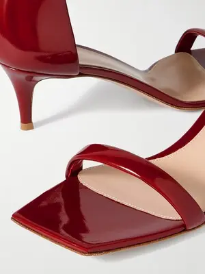 GIANVITO ROSSI Rhys 55 Patent Leather Sandals - Red