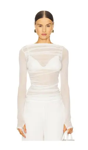 Enza Costa Draped Boatneck Top