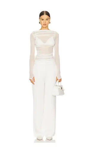 Enza Costa Draped Boatneck Top