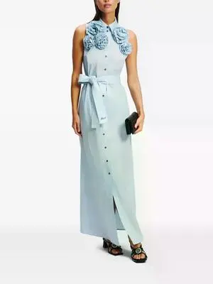 Karl Lagerfeld Floral Appliqué Maxi Dress - Blue