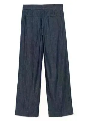 Another Tomorrow Chambray Wide-leg Jeans