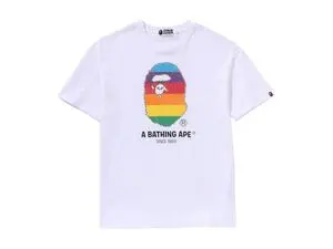 A BATHING APE Crystal Ape Head Oversized T-shirt - White