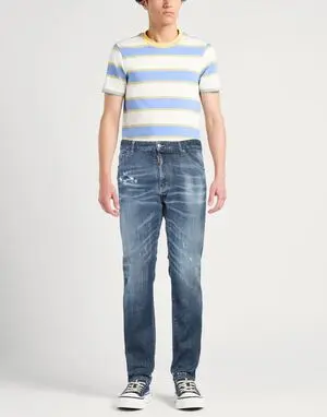 Dsquared2 Tapered Jeans With Leather Trims