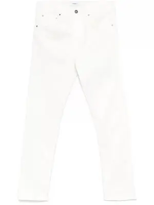 LARDINI Embossed-button Jeans - White