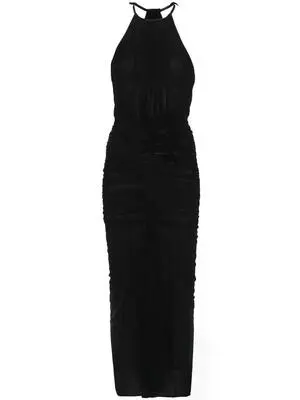 MUGLER Ruched Maxi Dress - Black